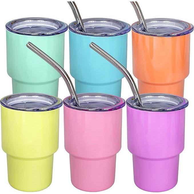 Mini Tumblers w/Stainless Straws UNDER $2ea shipped!